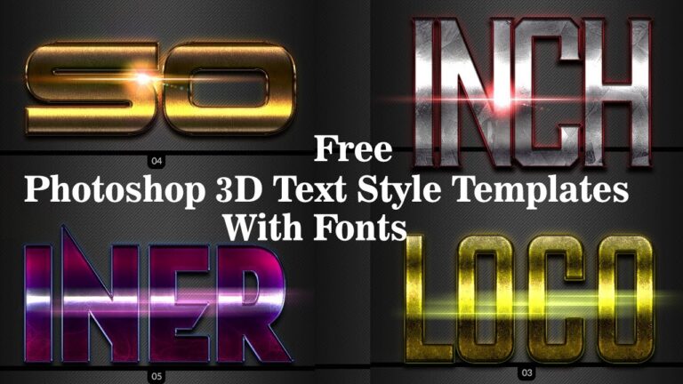 Photoshop 3D Text Style Templates Free Download - PLRBuy